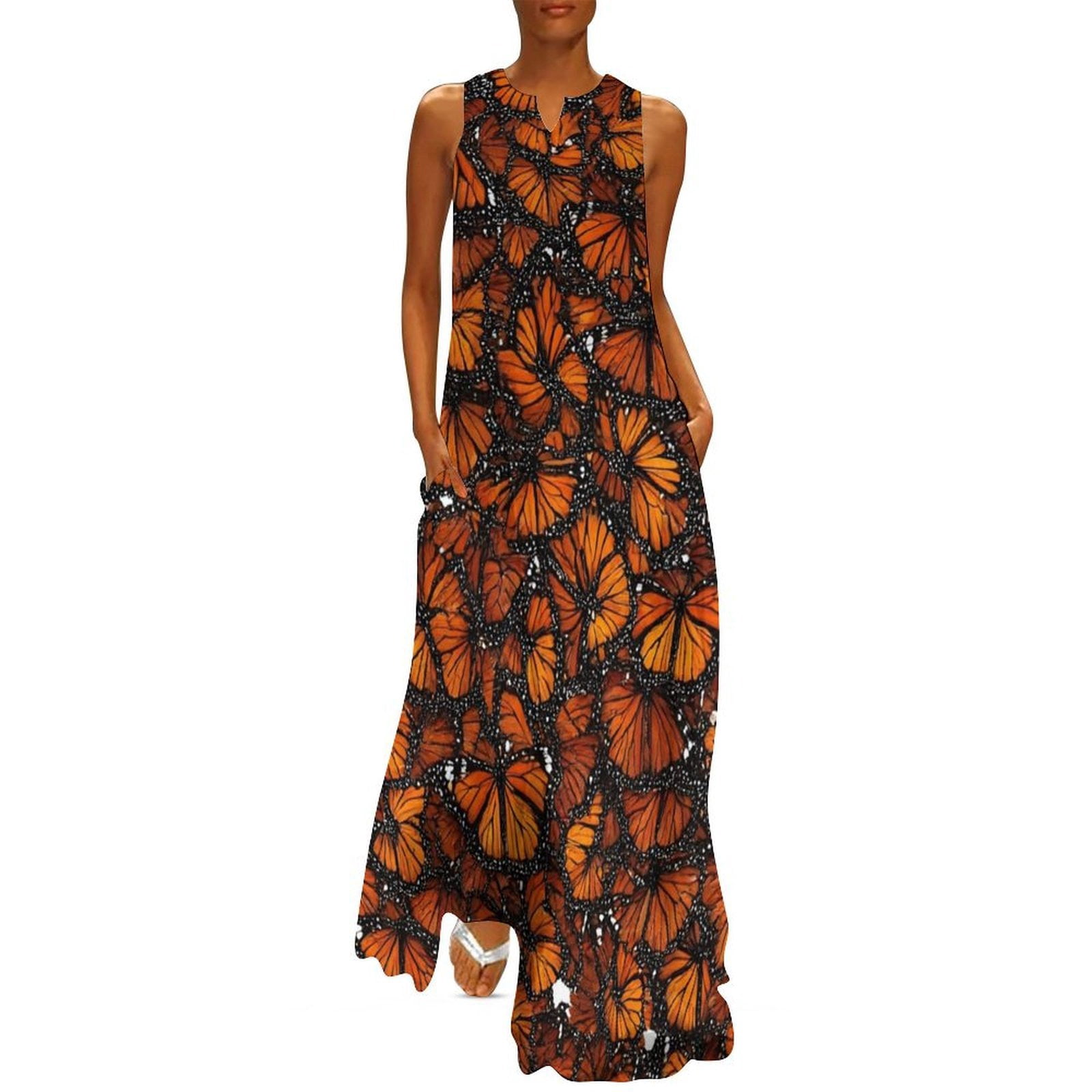 Monarch Butterfly Print Long Dress dress women summer dress for women ...