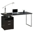 Monarch Computer Desk 60"L / Cappuccino / Silver Metal - Walmart.com