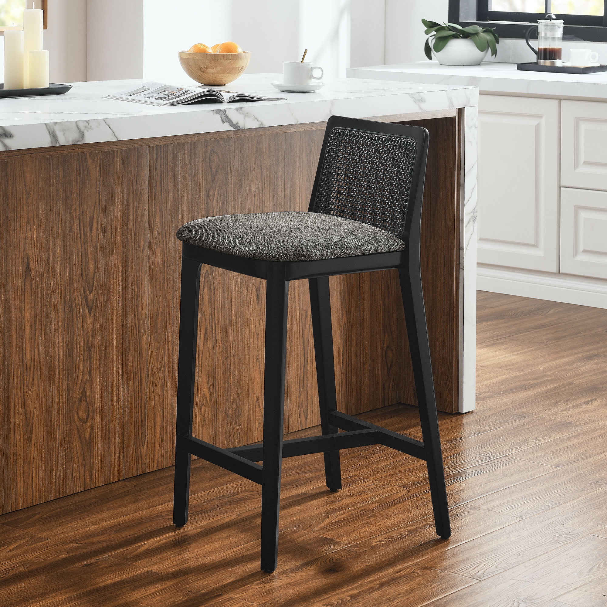 Monarch Counter Stool in Black Black Gray - Walmart.com