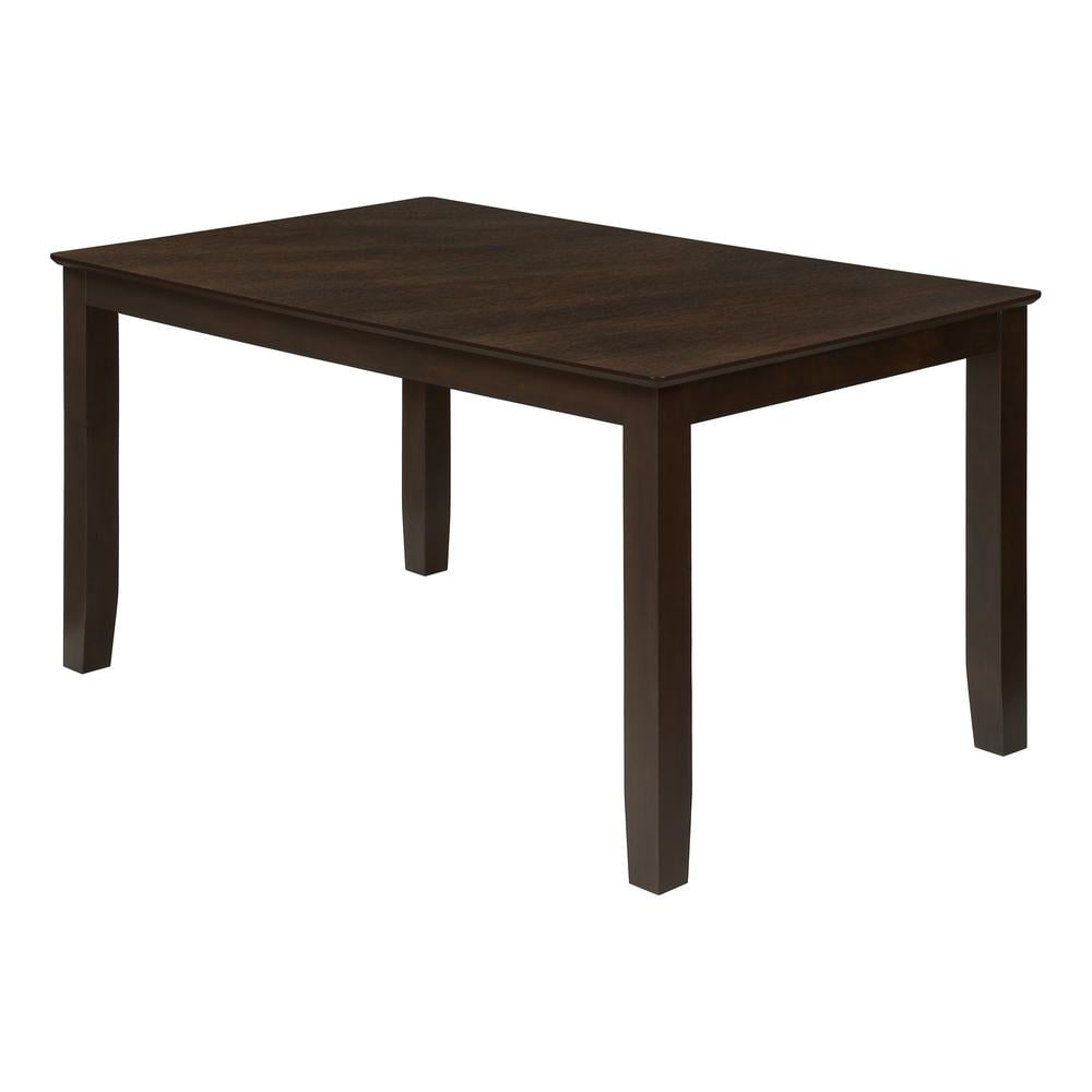 Dining Table, 60" Rectangular, Dining Room, Kitchen, Brown Veneer ...