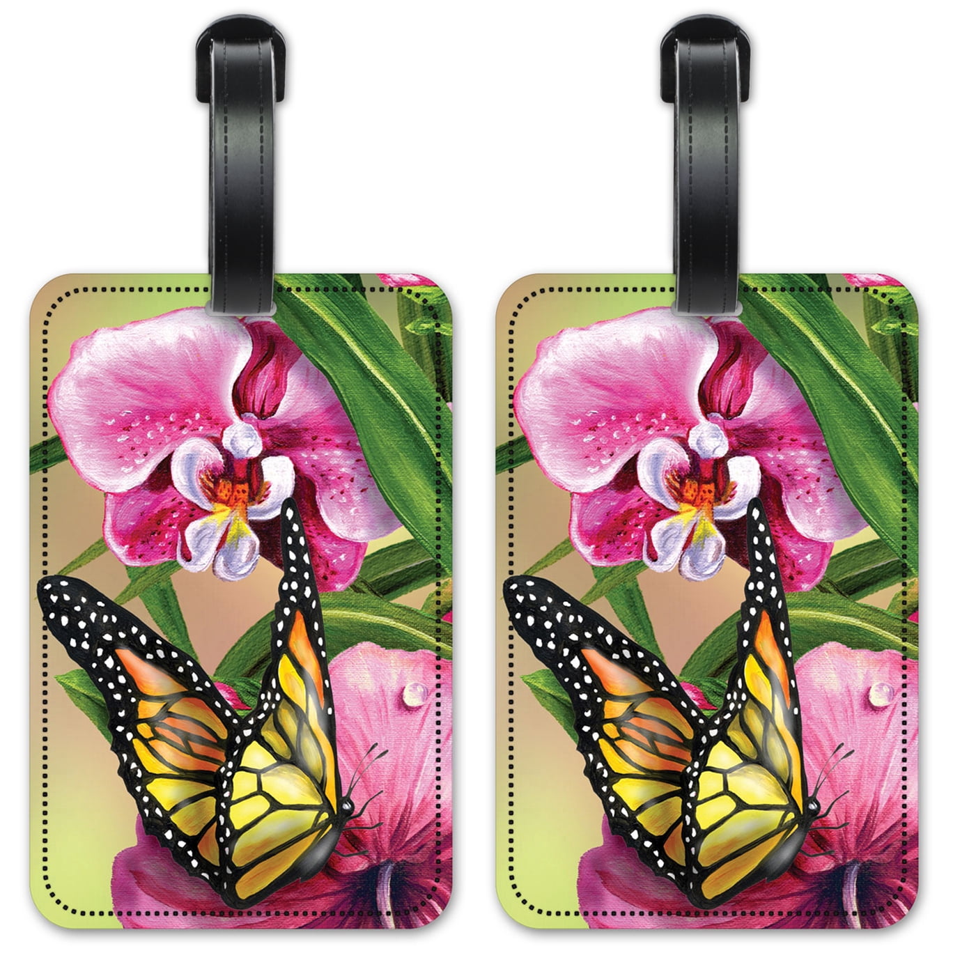 Monarch & Flowers - Luggage ID Tags / Suitcase Identification Cards ...