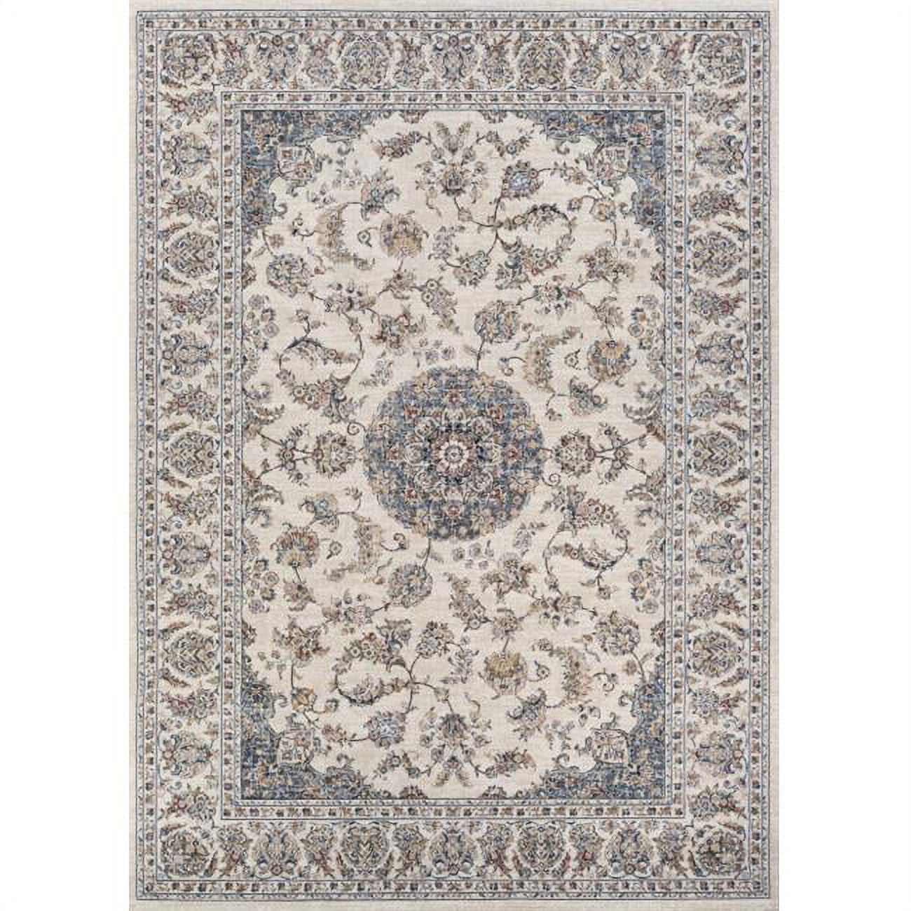 Monarch Medallion Antique Cream-Slate Area Rug - Multiple Sizes ...