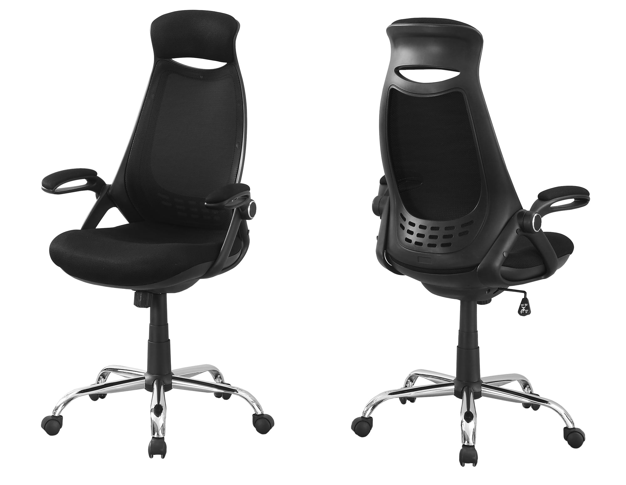 Monarch Office Chair Black Mesh / Chrome HighBack Executive - Walmart.com