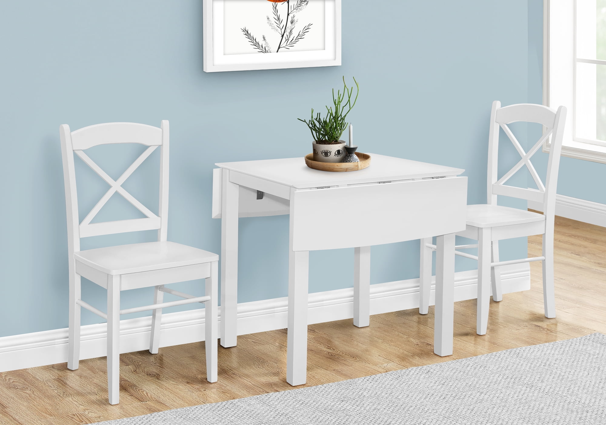 Monarch Specialties 48" Drop Leaf Dining Table, White - Walmart.com