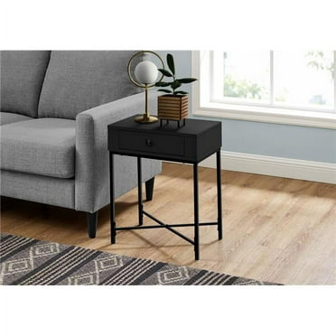 Monarch Accent Table Glossy Grey With Chrome Metal - Walmart.com