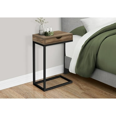 Steve Silver Tekoa Walnut with Dark Gray Metal Base Mixed Media End ...