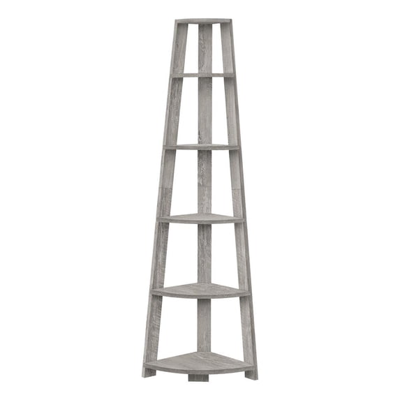 Monarch Specialties, Bookshelf, 72"H, Corner 5 Tier Grey Laminate ...