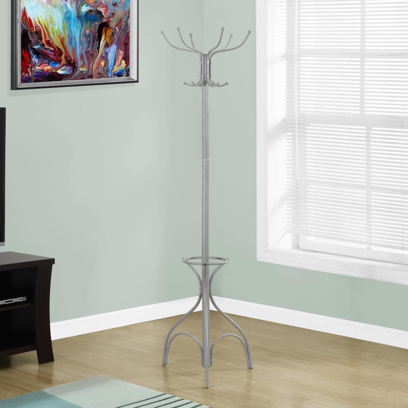 Monarch Specialties Coat Rack, Hall Tree, 12 Hooks, Entryway, 70"H ...
