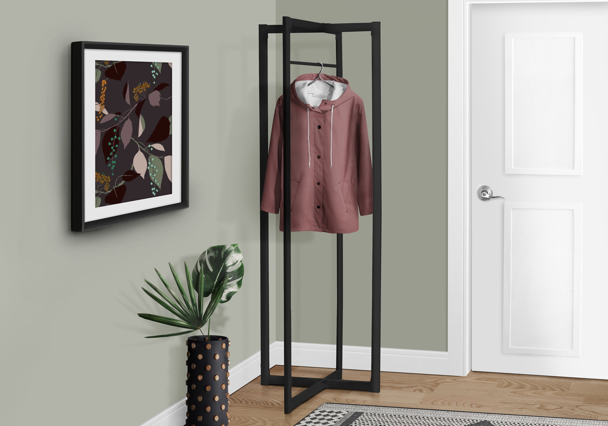 Monarch Specialties Coat Rack, Hall Tree, Free Standing, Hanging Bar ...