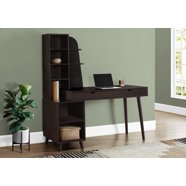 Monarch Computer Desk 60"L / Cappuccino / Silver Metal - Walmart.com
