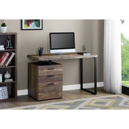 Monarch Computer Desk 60"L / Cappuccino / Silver Metal - Walmart.com
