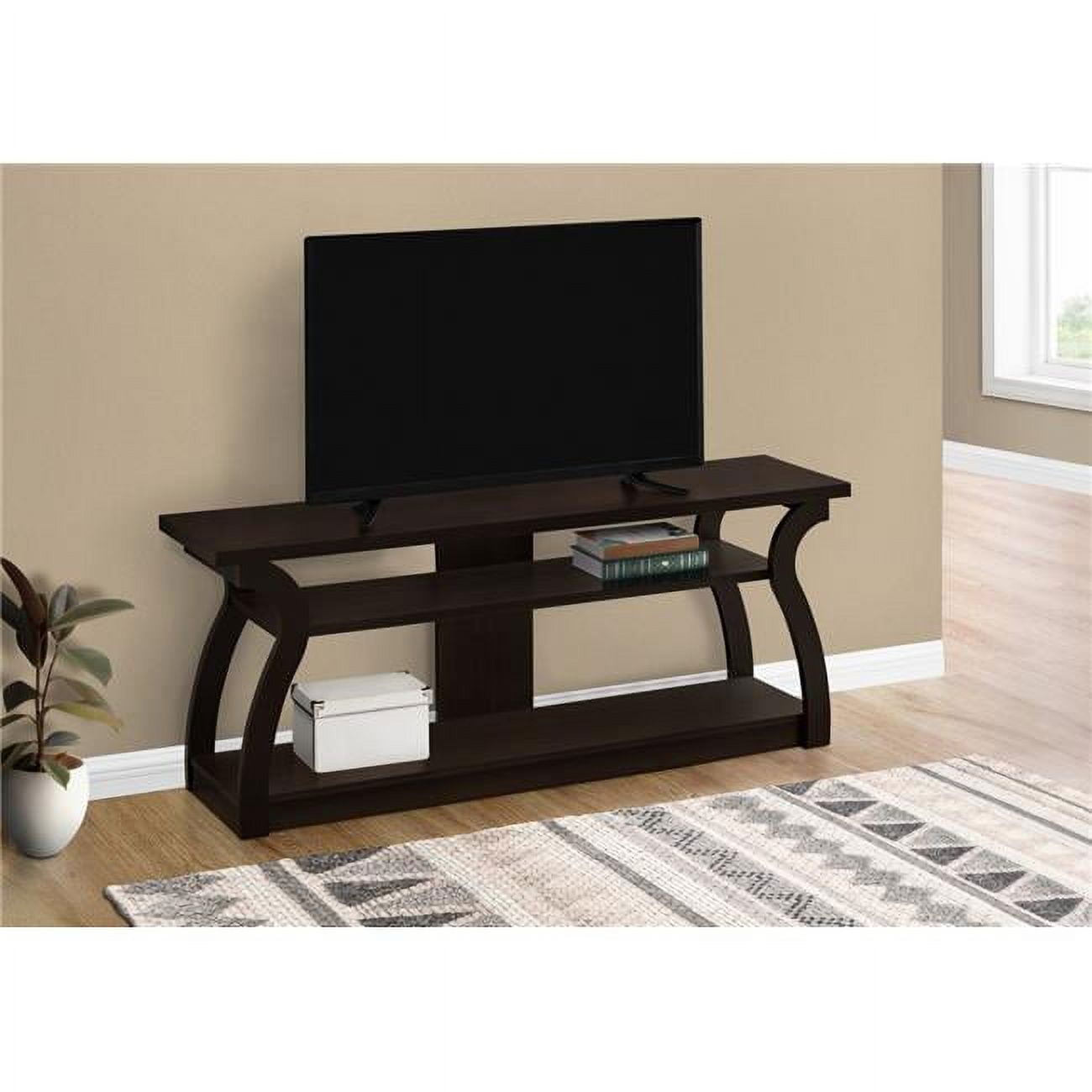 Monarch Specialties I 2667 60 in. TV Stand, Espresso - Walmart.com