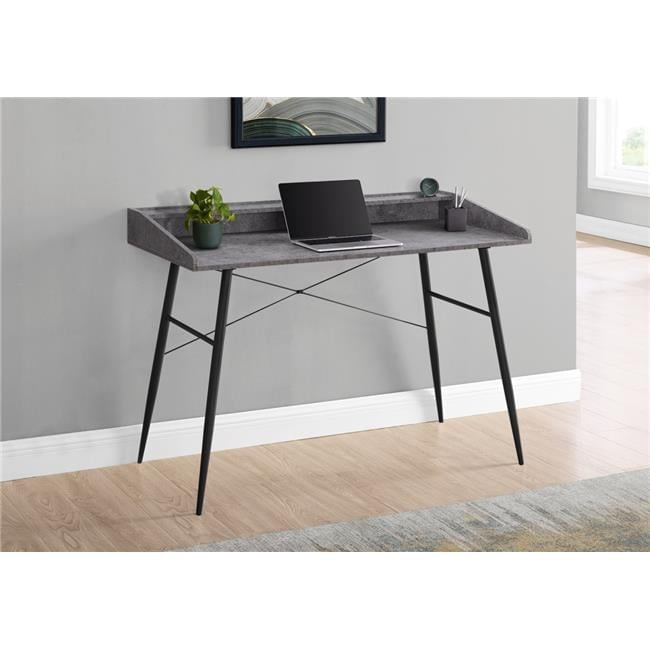 Monarch Specialties I 7540 48 in. Metal Computer Desk, Grey Stone-Look ...