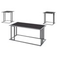 Monarch 3 Piece Coffee Table Set in Cappuccino and Silver - Walmart.com