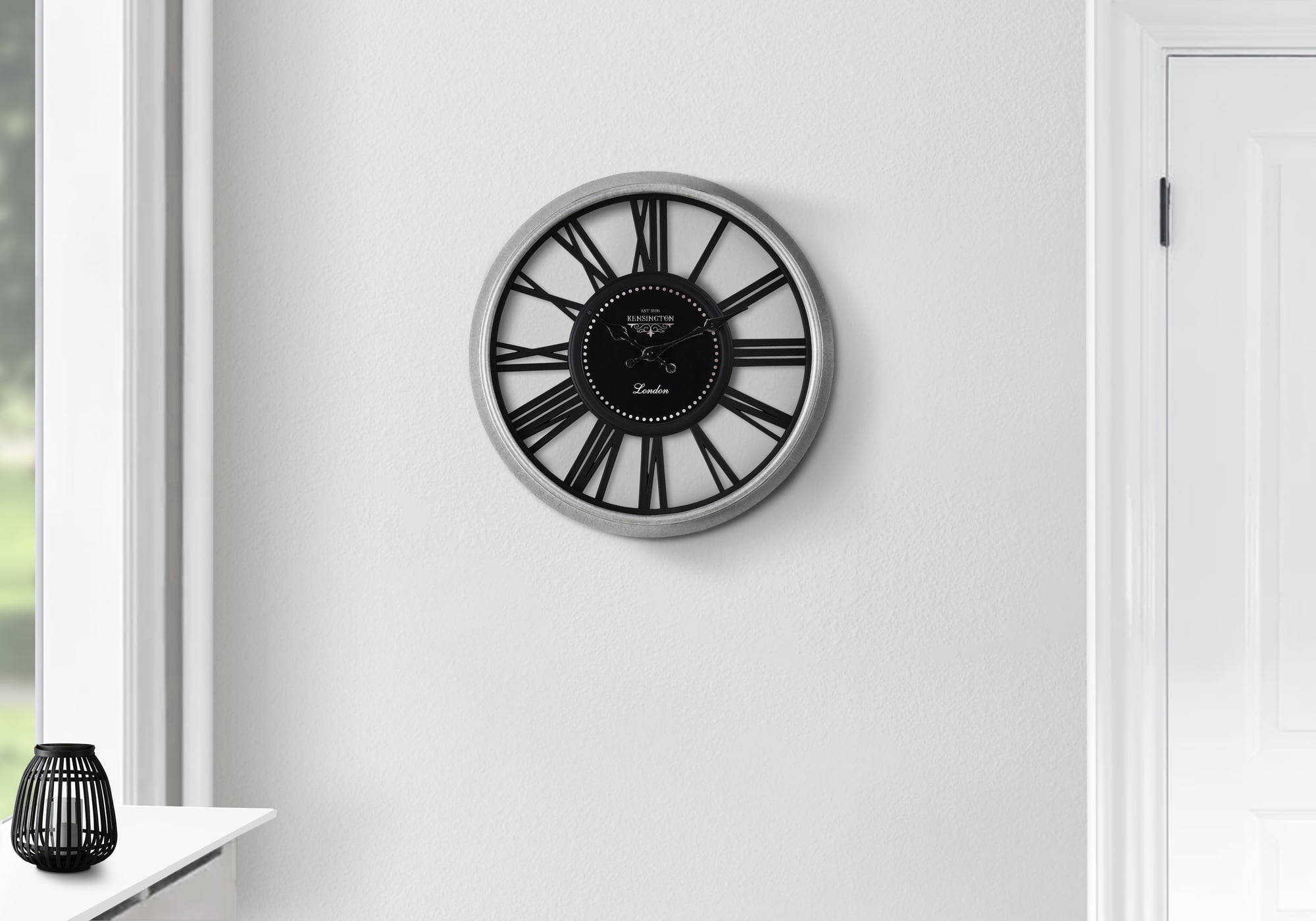 Clocks - 16" Round - Wall Clock - Silver - Black - Transitional ...