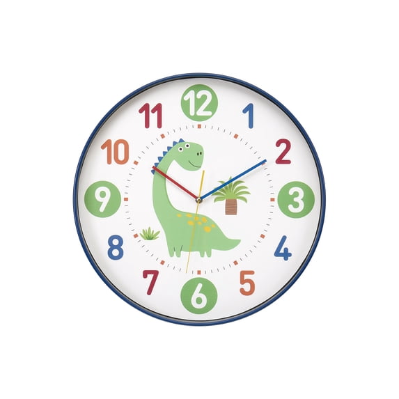 Clocks - 18" Round - Wall Clock - Multi-Color Face - Blue Plastic Frame ...