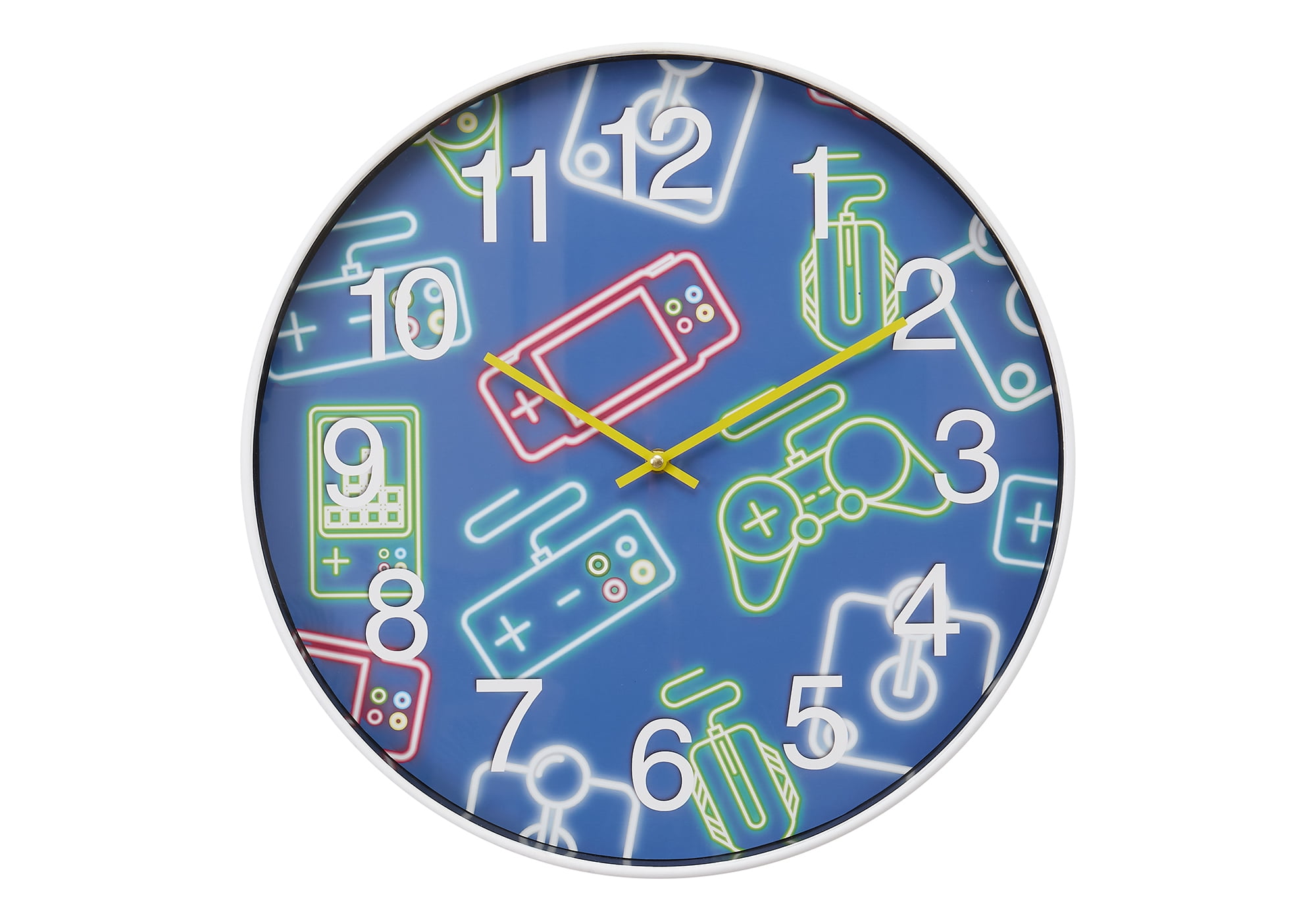 Clocks - 18" Round - Wall Clock - Multi-color Face - White Plastic ...