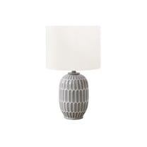 Lighting - 25"h - Table Lamp - Dark gray Ceramic - Ivory/Cream Shade ...