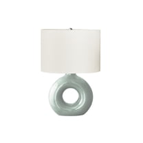 Lighting - 25"h - Table Lamp - Dark gray Ceramic - Ivory/Cream Shade ...