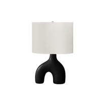 Lighting - 25"h - Table Lamp - Dark gray Ceramic - Ivory/Cream Shade ...