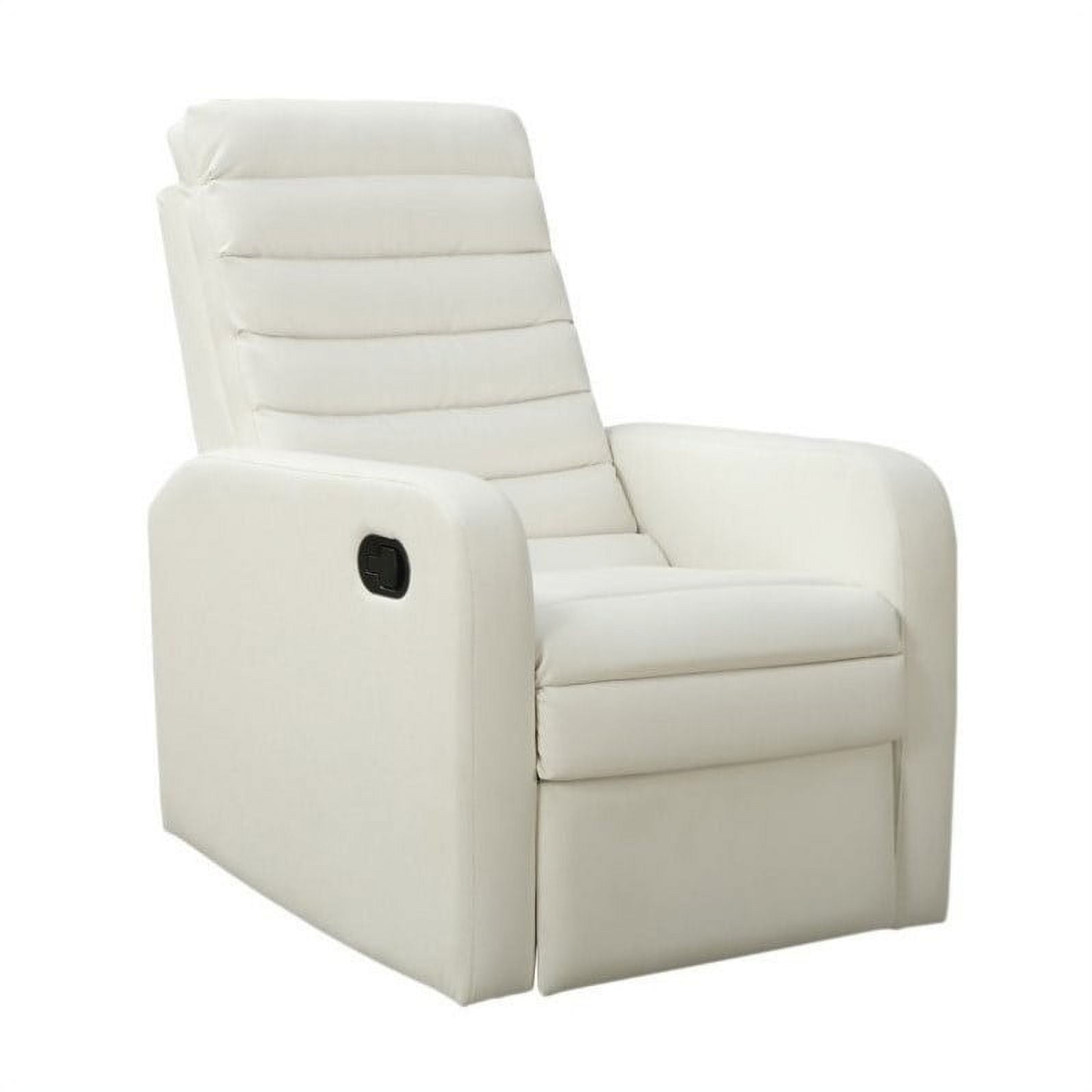 Monarch Specialties Recliner Swivel Glider, White Bonded Leather ...
