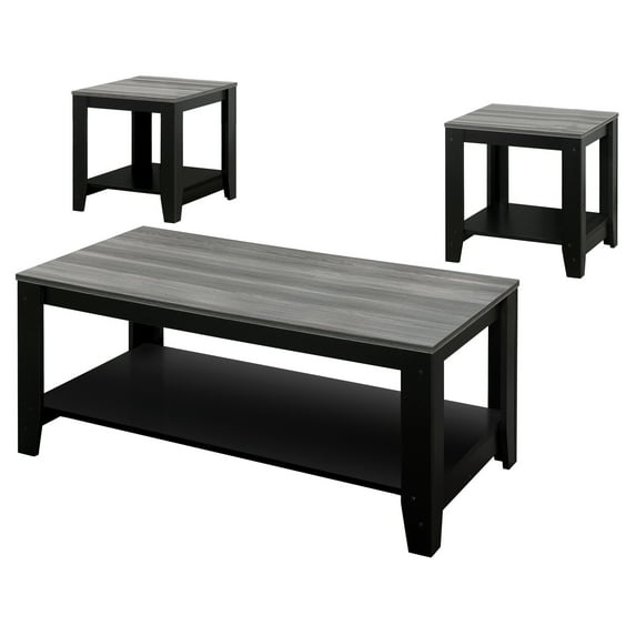 Monarch Specialties 3-Piece Set - Coffee, End, Side Tables in Black ...