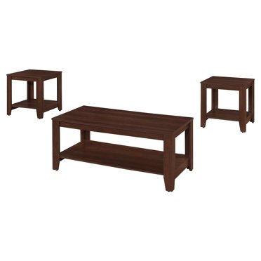 Taomika 3-piece Coffee Table Set with Shelf, Coffee Table with Set of 2 ...
