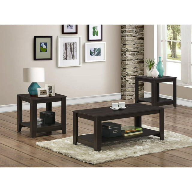 Monarch Table Set 3-Piece Set / Cappuccino - Walmart.com