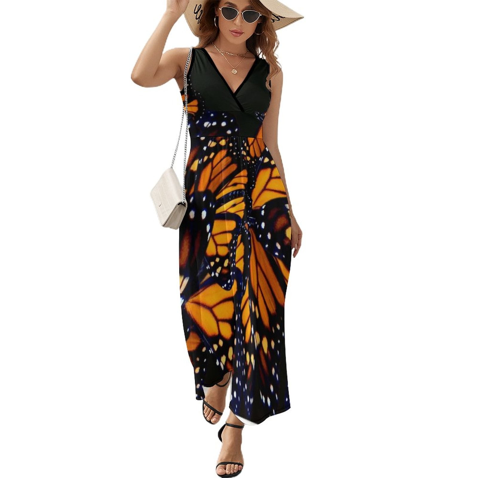 Monarch butterfly wing pattern Sleeveless Dress chic and elegant ...