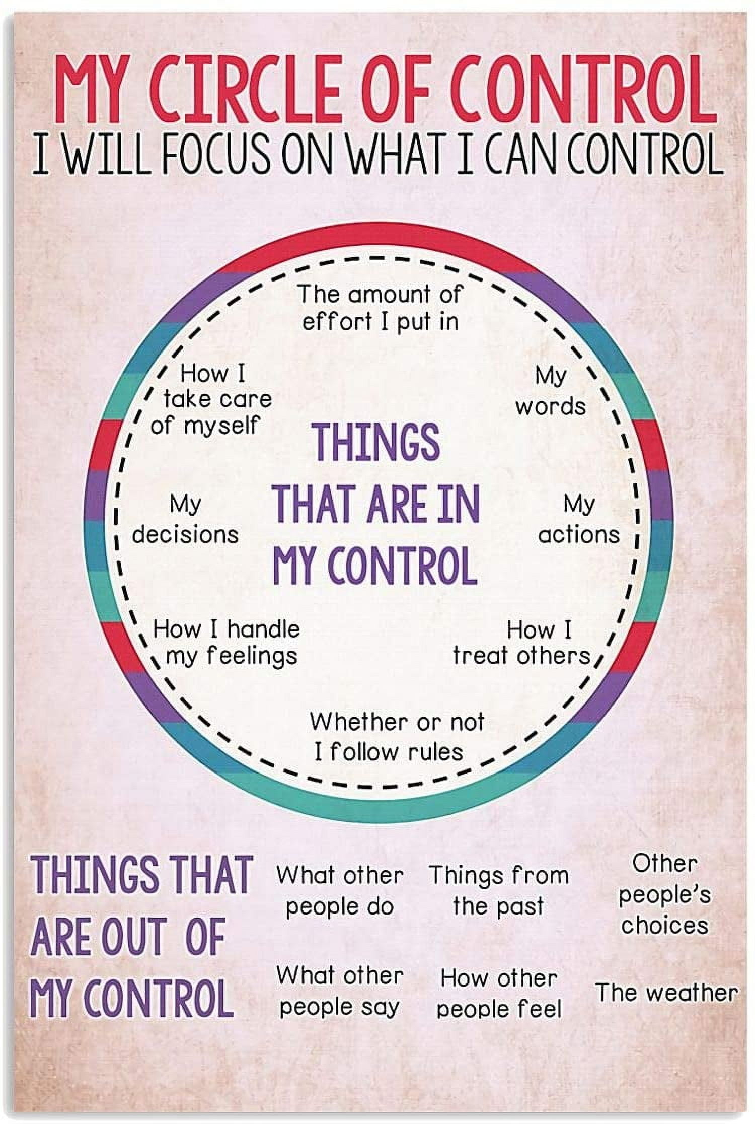 Monasa My Circle Of Control I Will Focus On What I Can Control Poster ...