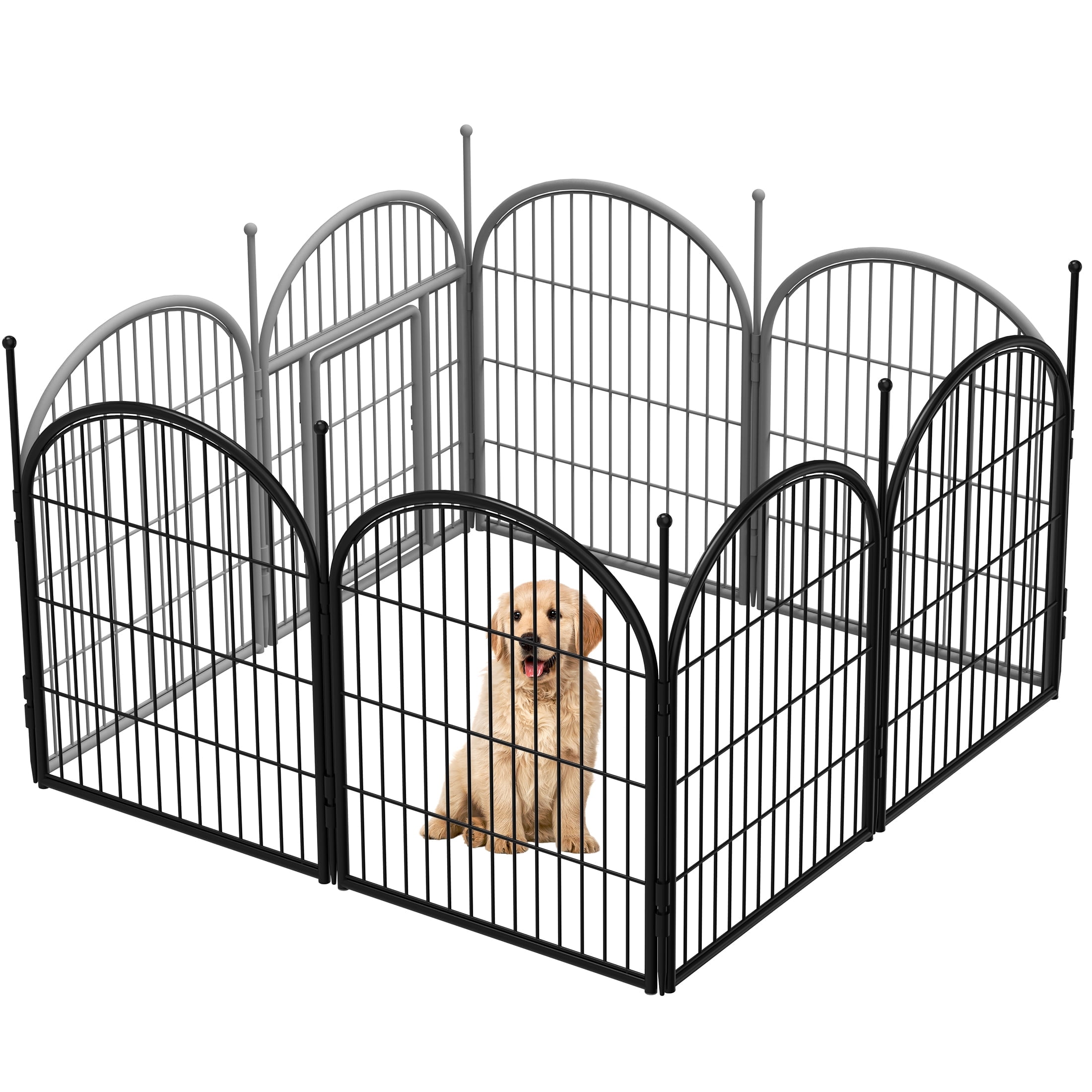 Monasem Dog Playpen, 4 Panels 27" Height Dog Fence for Small Medium ...