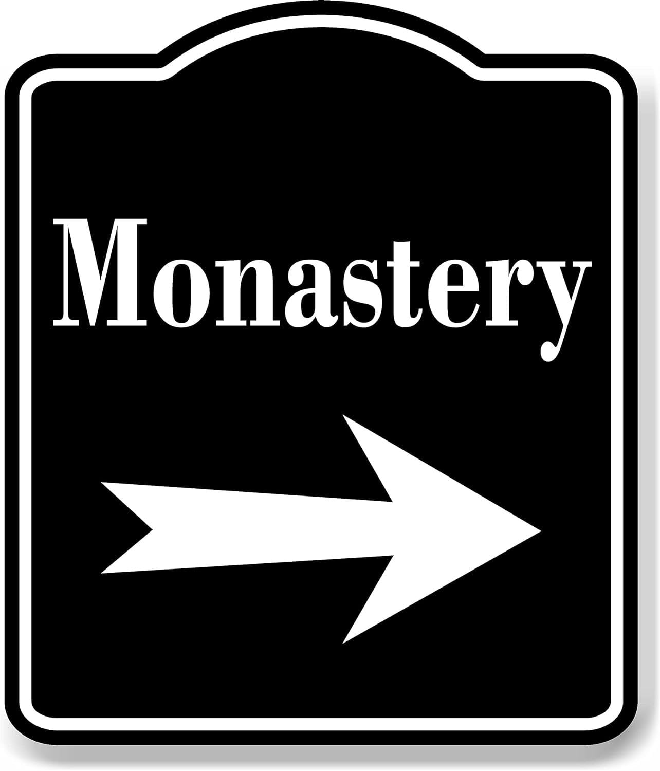 Monastery Right Arrow BLACK Aluminum Composite Sign, 8.5"x10" - Walmart.com
