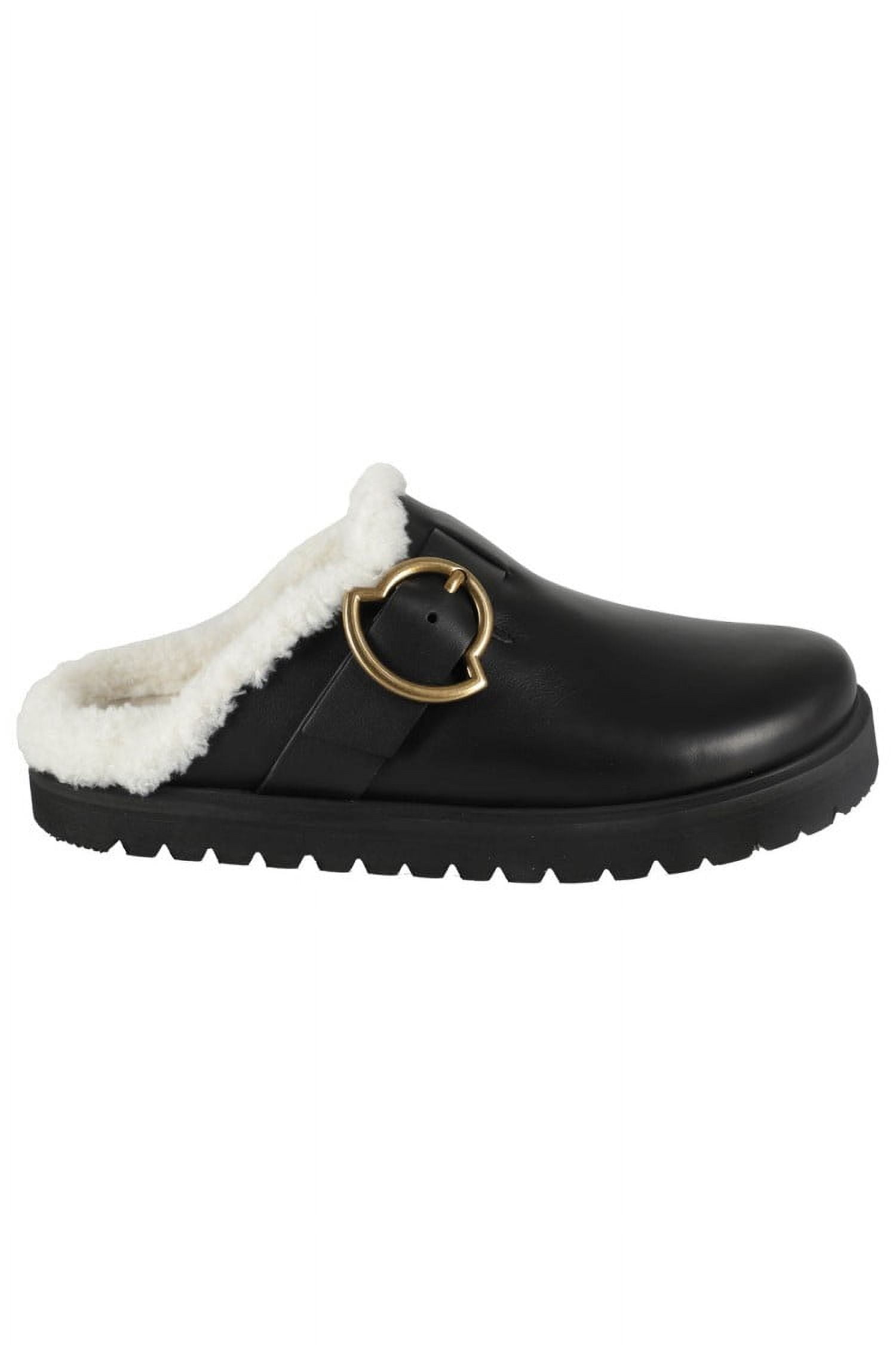 Moncler Bell Mules With Faux Shearling Lining Black (Women's) - Walmart.com