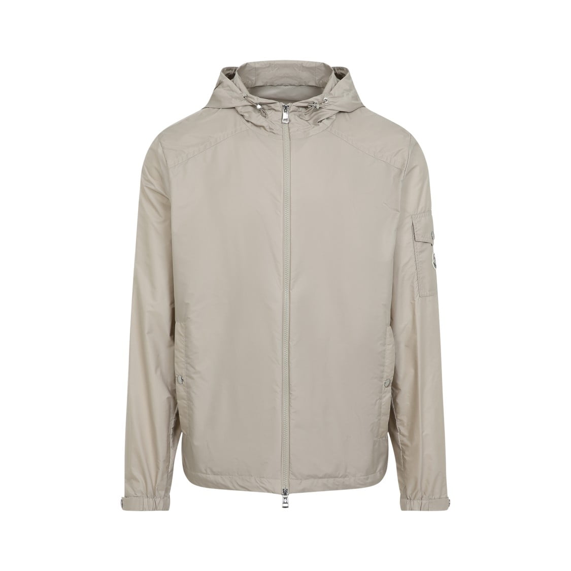 Moncler Men's Nude Polyamide Jacket With Hood And Zip Closure Neutrals ...