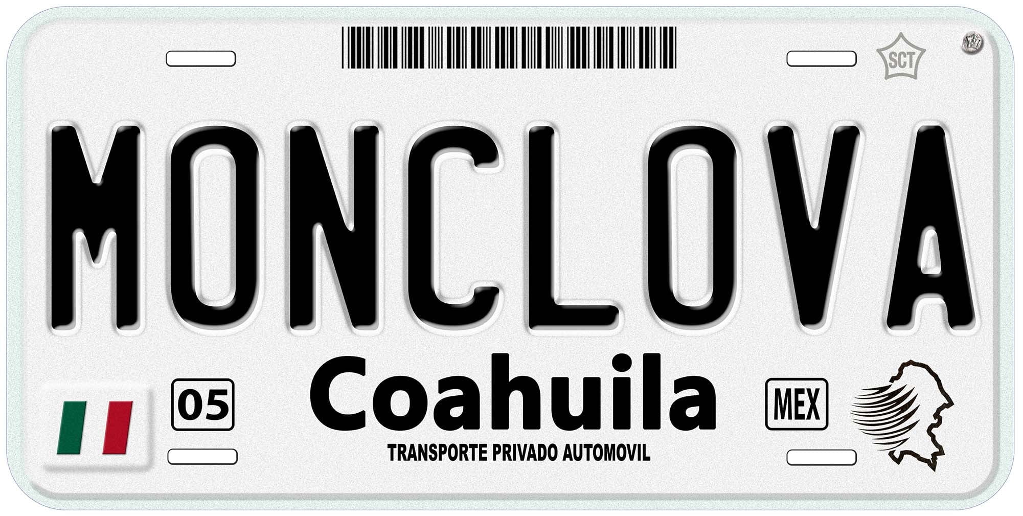 Monclova Coahuila Mexico Novelty Car License Plate - Walmart.com
