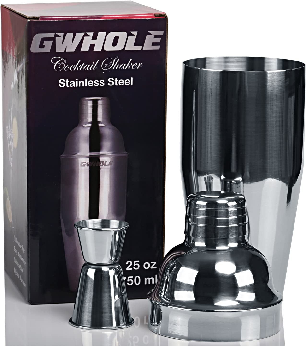 Moncolis Large 26 oz Stainless Steel Drink Mixology Cocktail Shaker Set ...