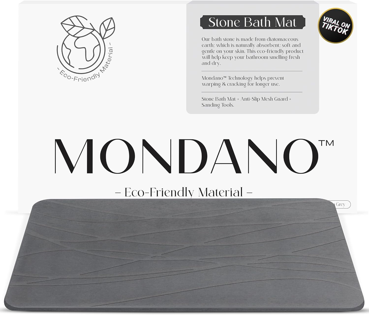 Free Shipping! Mondano Stone Bath Mat - Graphite Grey - Walmart.com ...