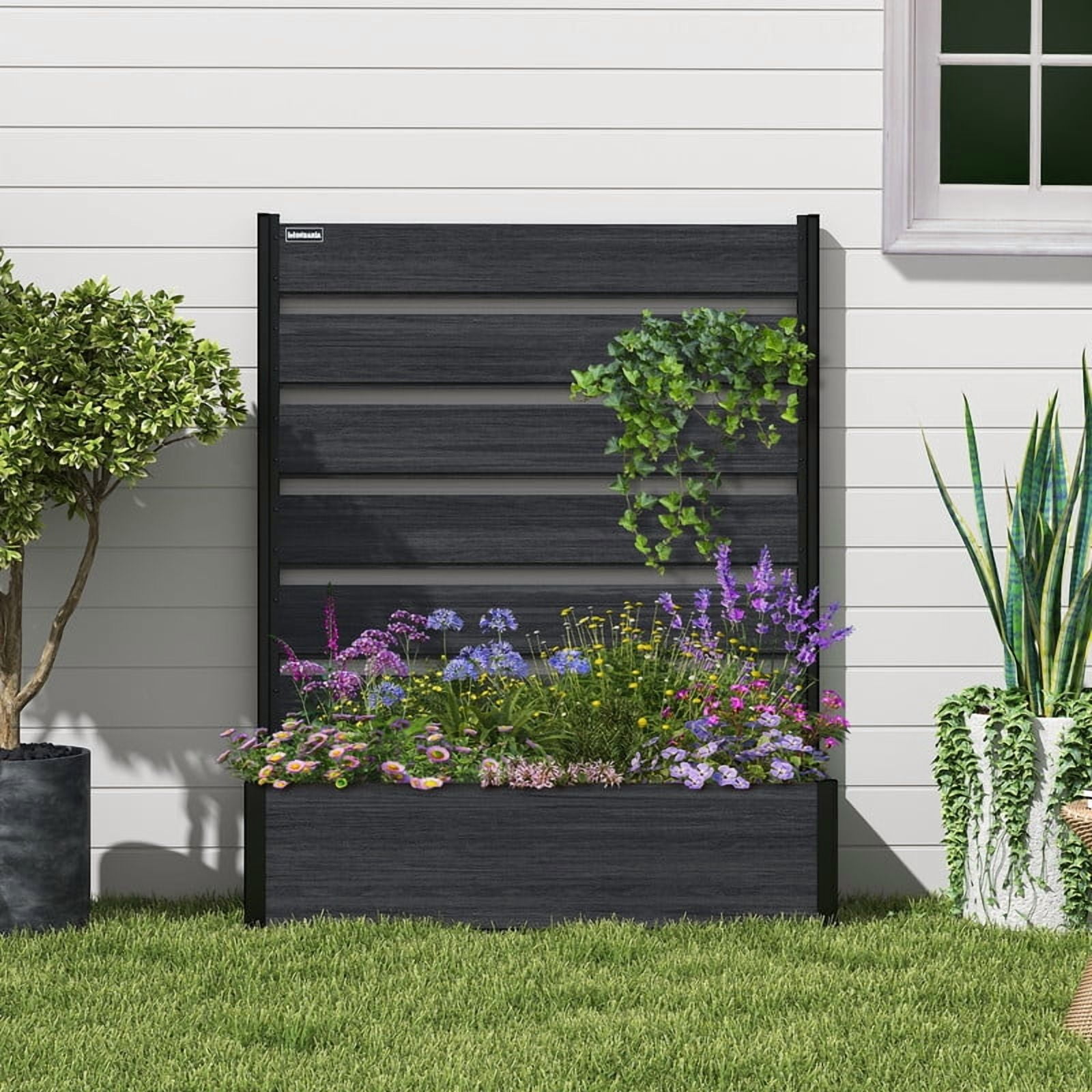 Mondaria 6 Feet×6 Feet Privacy Fence, Outdoor Wood Plastic Composite ...