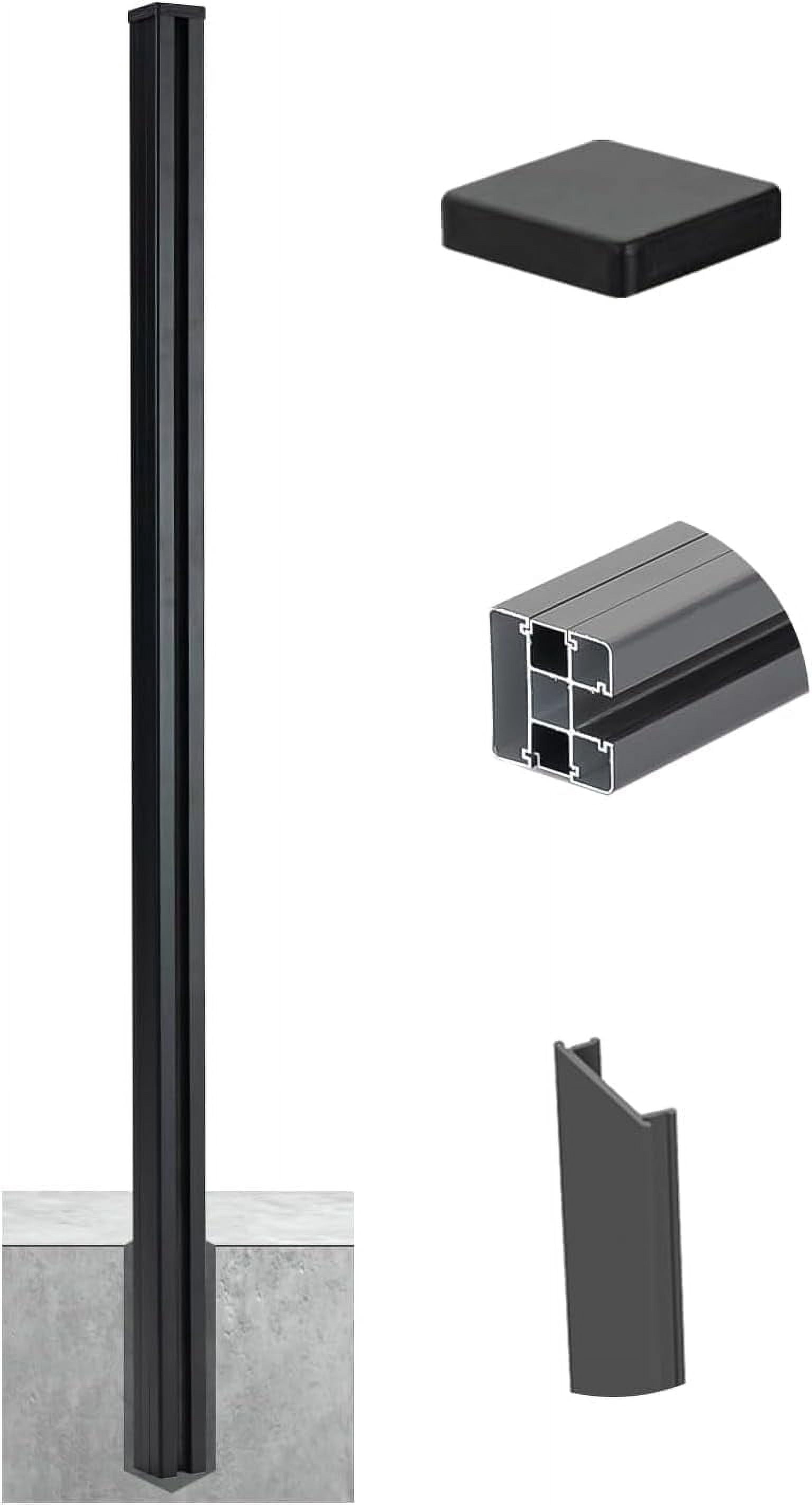 Mondaria 7.6 FT Aluminum Fence Posts for Fence Installation, In-ground ...