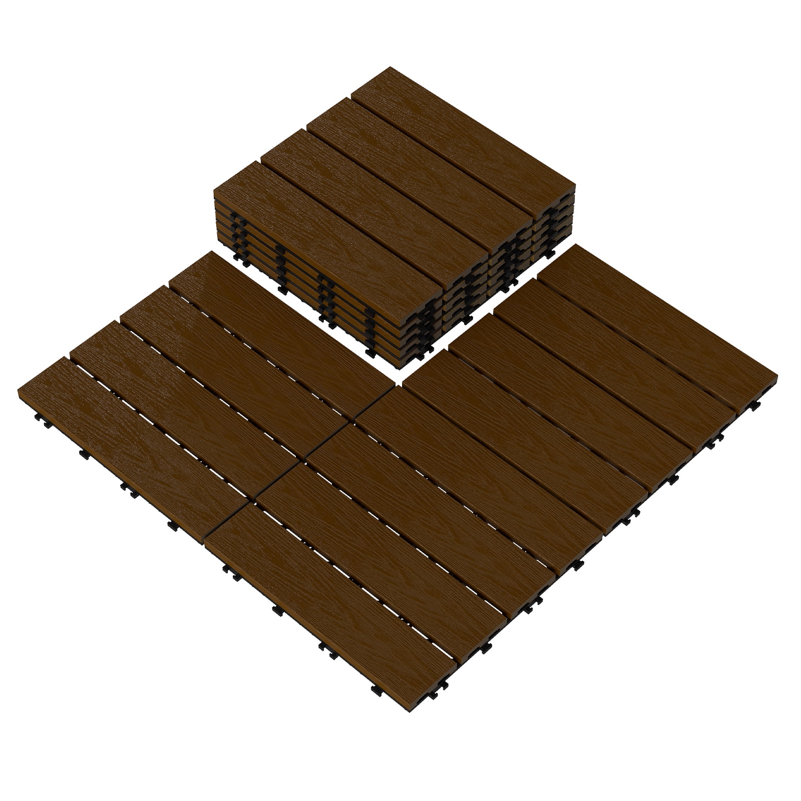 Mondaria Interlocking Deck Tiles, 10 Pack Outdoor Patio Flooring, 12 ...