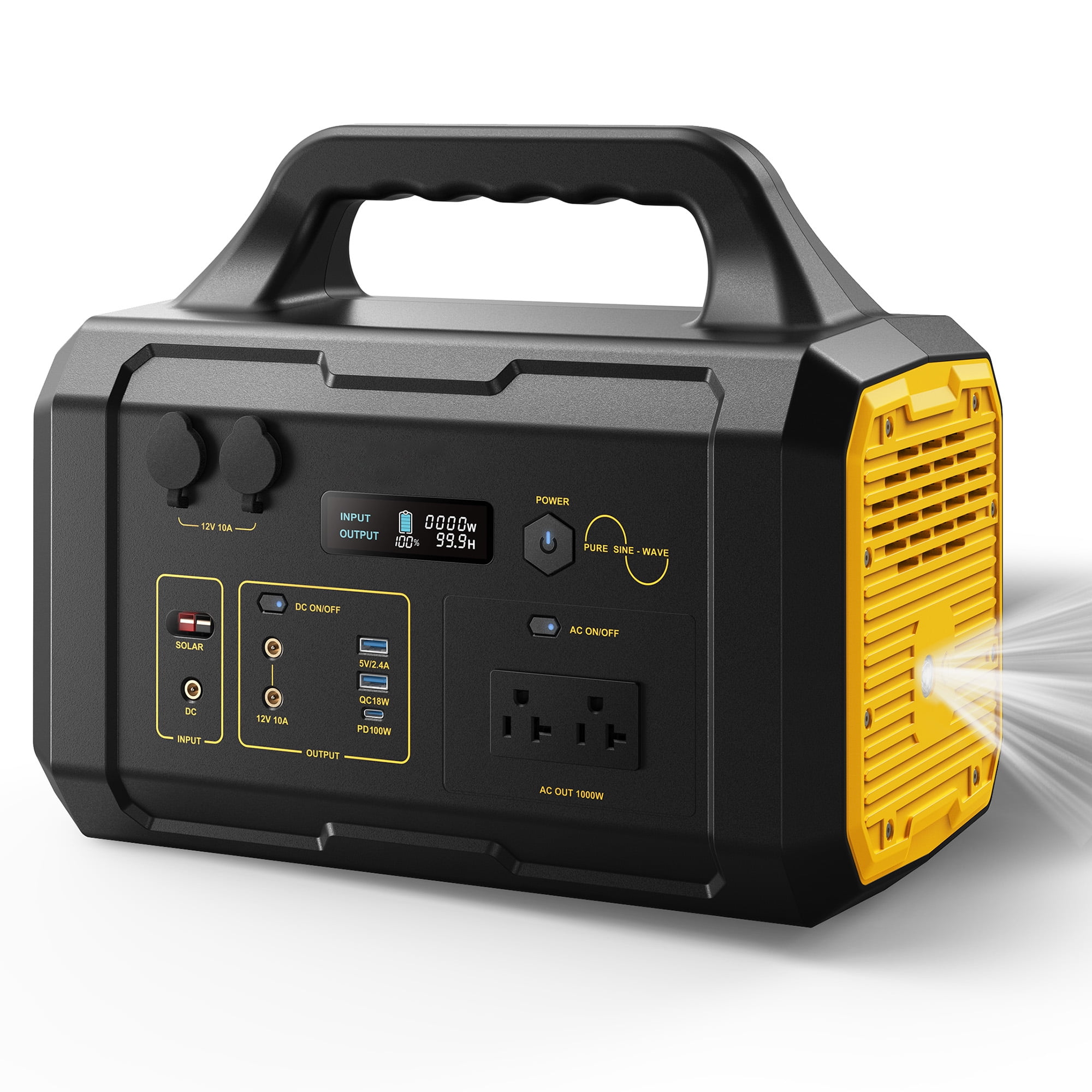 Mondawe 1000W Portable Power Station with 200W Solar Panel Included ...