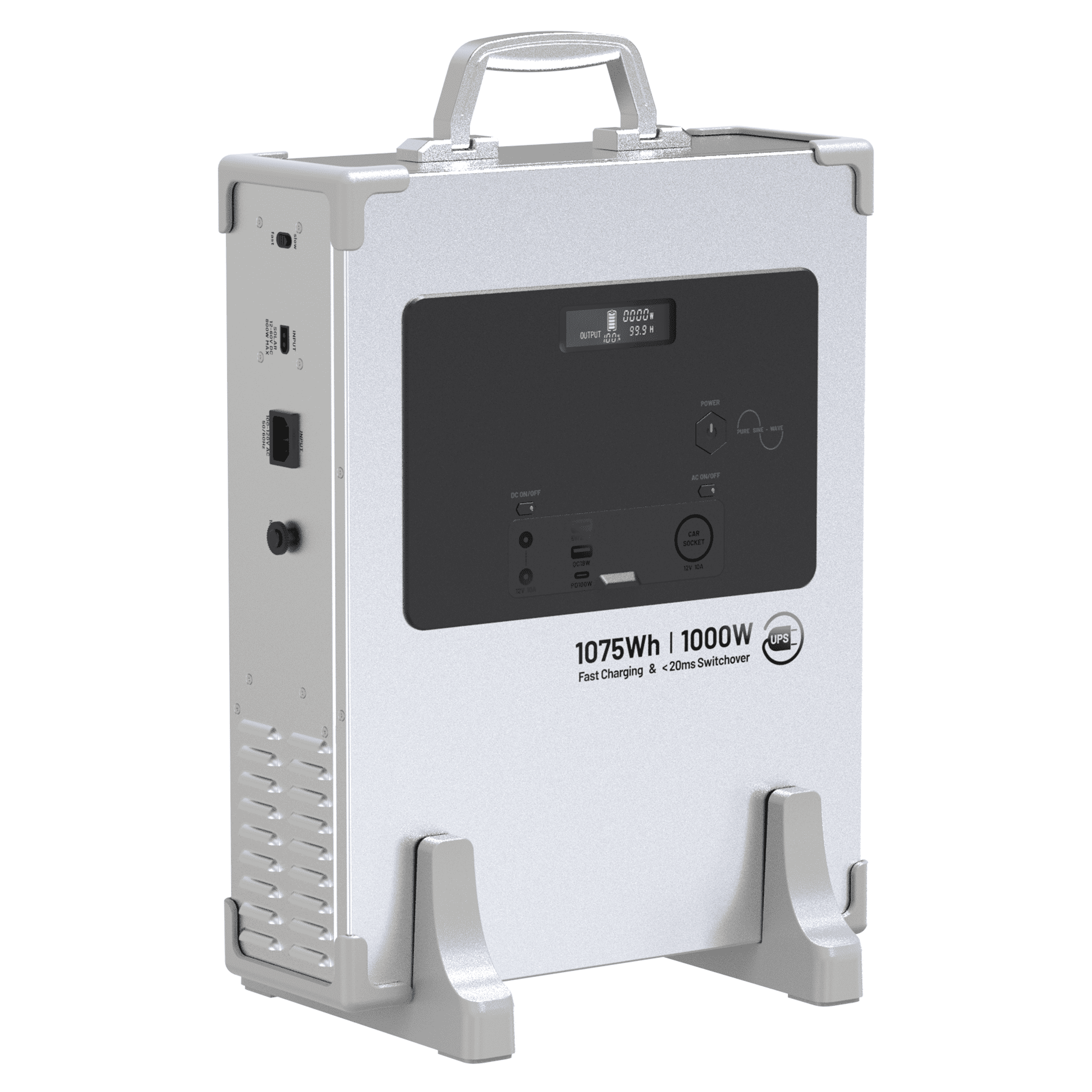 Mondawe 1000W Portable Power Station with UPS Function and Solar Panel,1075Wh LiFePO4 Battery ...