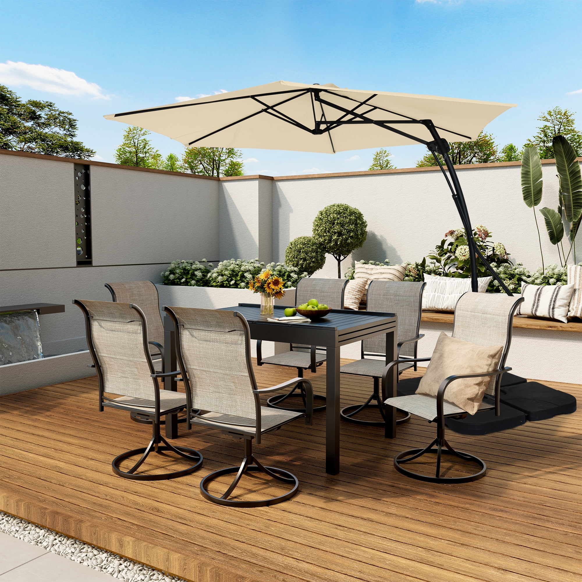 Mondawe 10ft Patio Umbrella 8 Ribs Outdoor Market Table Umbrella with ...