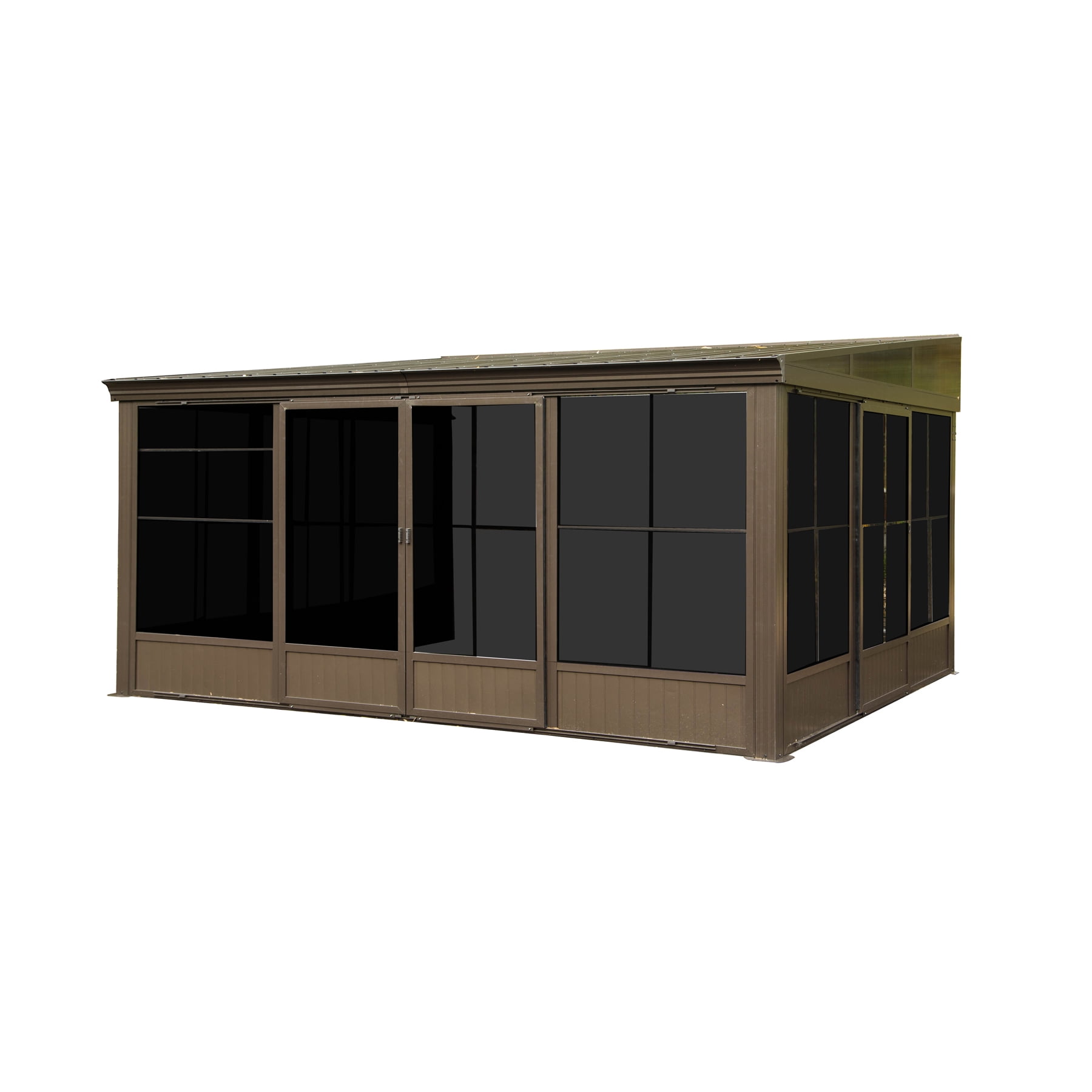 Mondawe 12x14 ft Wall Mounted Gazebo with Aluminum Frame, Galvanized ...