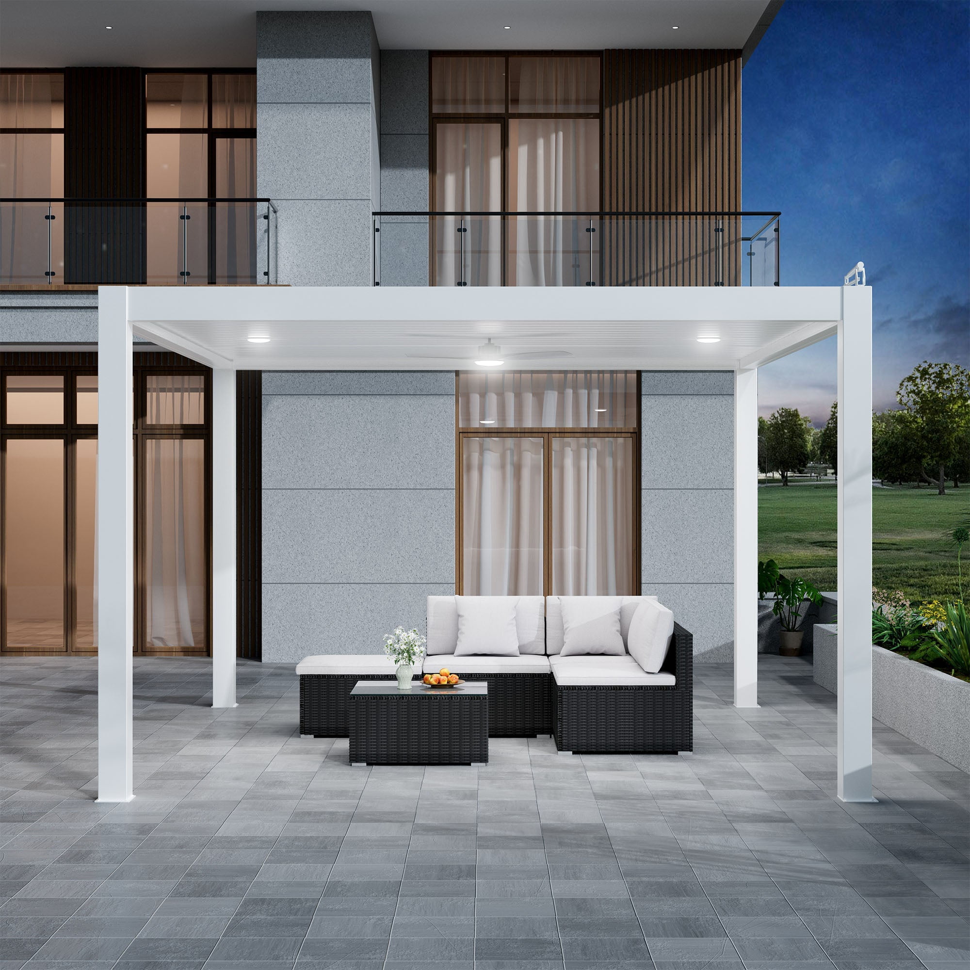 Mondawe 13x13 ft Aluminum Outdoor Pergola Gazebo with Adjustable ...