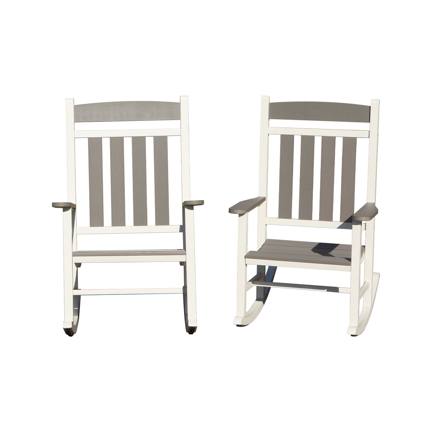 Mondawe 2-Piece Set Outdoor Rocking Chair，Heavy-Duty HDPE Patio ...