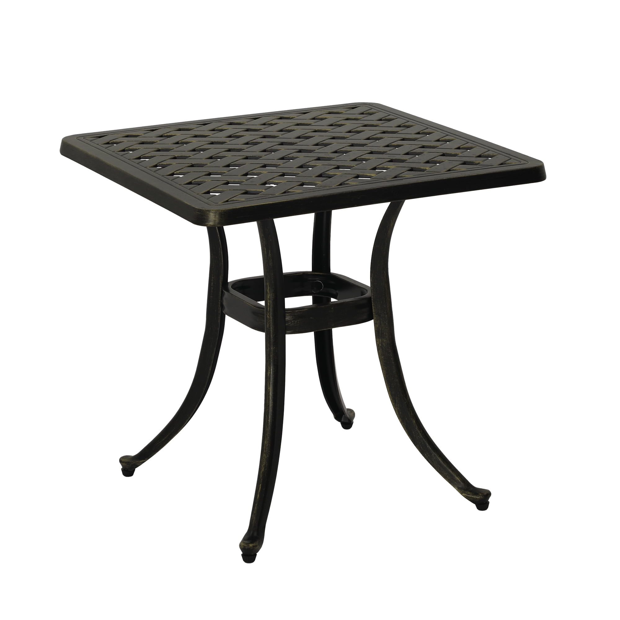 Mondawe 21" Cast Aluminum Table Square Side Table - Walmart.com