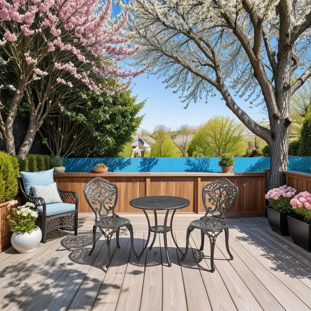 Mondawe 3 Pieces Cast Aluminum Patio Bistro Set, All Weather Aluminum ...