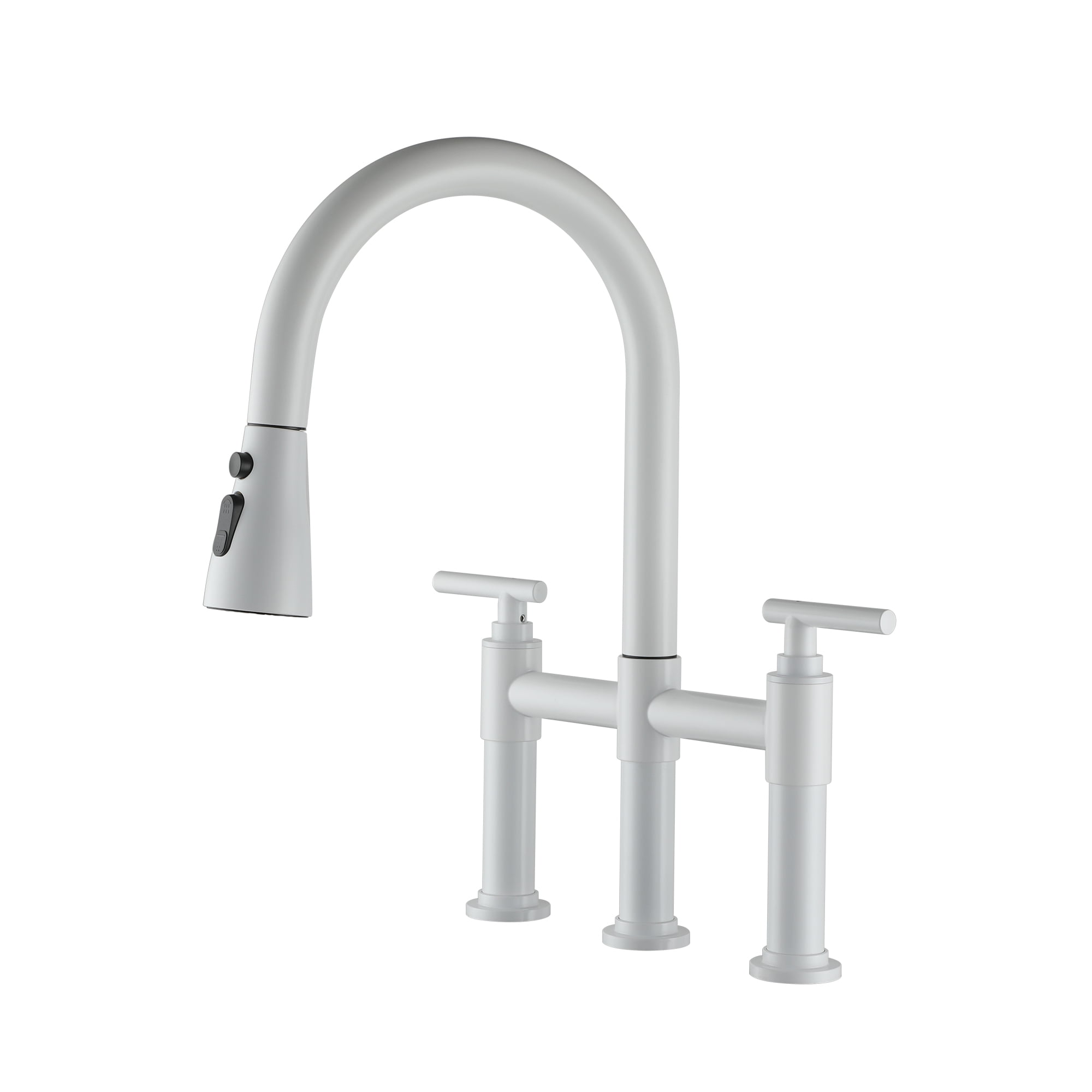 Mondawe 3 Way Spray Function Bridge Kitchen Faucet, 2 Handles Bathroom ...
