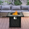 Mondawe 32" Square Propane Fire Pit Table, 50,000 BTU with Lava Rocks ...
